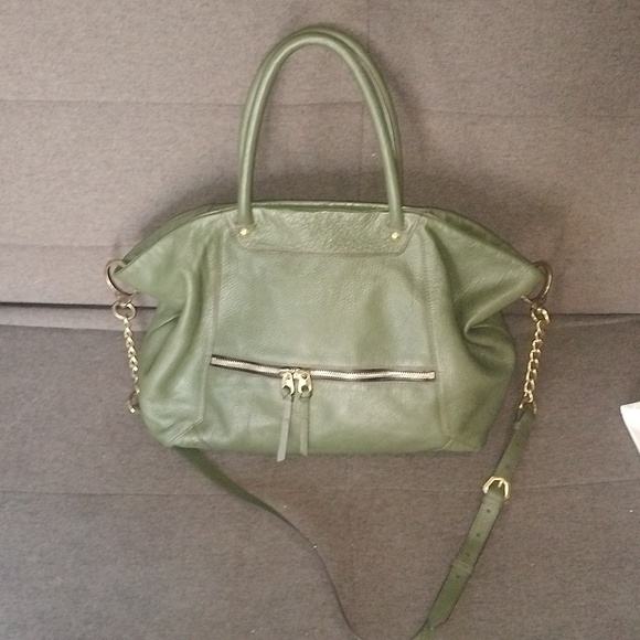 orYANY | Bags | Oryany Green Pebbled Leather Tote Bag With Gold Tone ...